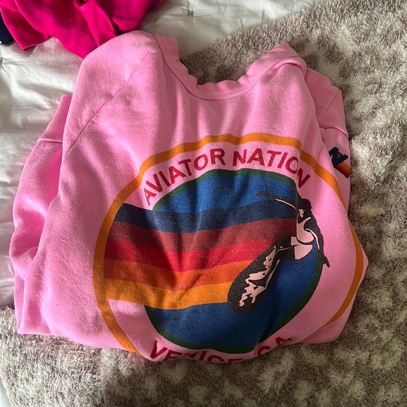 Aviator Nation | Sweaters | Rare Pink Aviator Nation Crew Neck | Poshmark